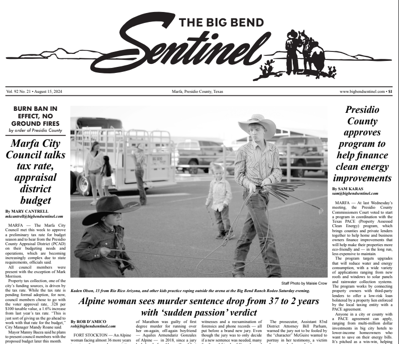 Big Bend Sentinel - August 15, 2024 – Big Bend Sentinel