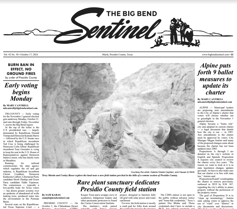 Big Bend Sentinel - October 17, 2024 – Big Bend Sentinel